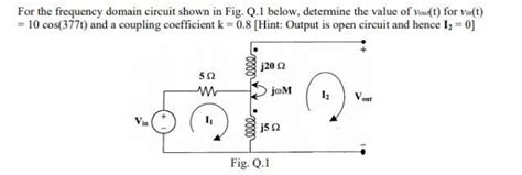 Solved For The Frequency Domain Circuit Shown In Fig Q 1