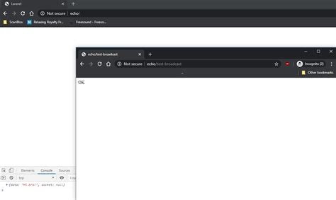 php laravel echo server responds nothing in browser