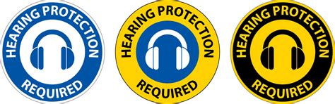 Hearing Protection Required Sign On White Background 21336042 Vector