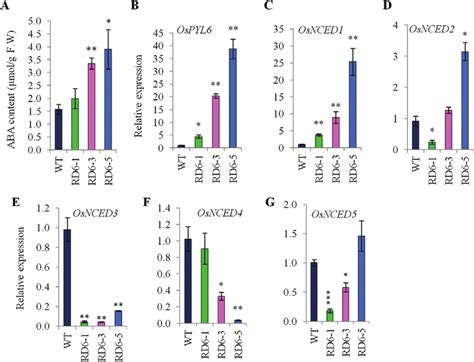 Aba Content And Expression Of Aba Biosynthetic Genes In P Rd29a
