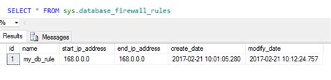 configuring the azure sql database firewall