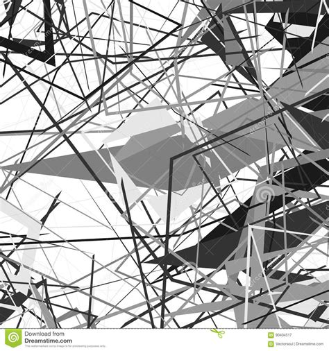 Geometric Monochrome Texture Pattern With Random Shapes Abstract