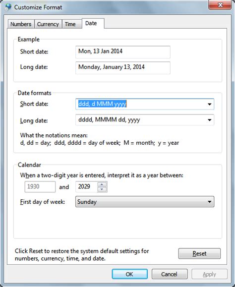 customize the taskbar date and time formats in windows 8