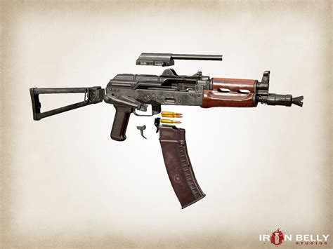 3d model aaa fps aks74u vr ar low poly cgtrader
