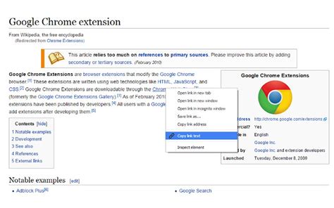 copy link chrome web store