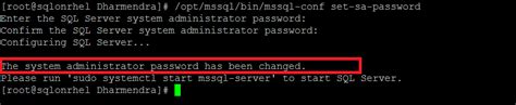 reset sa password on sql server on linux sqlservercentral