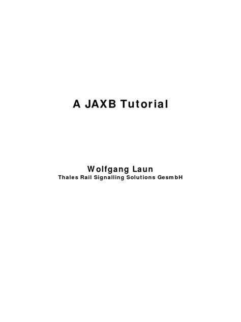a jaxb tutorial wolfgang laun pdf