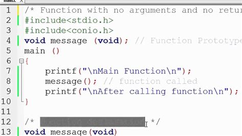 115 function with no argument and with no return value in c