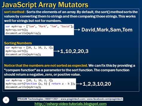 sql server and c video tutorial javascript array mutators