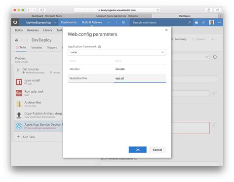 configure ci cd for node application with azure pipelines