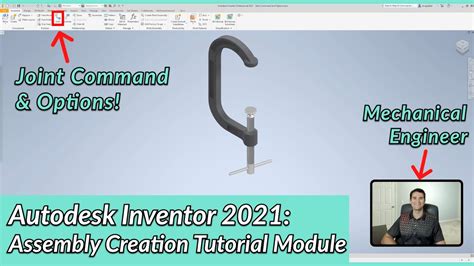 joint command and options autodesk inventor assembly tutorial