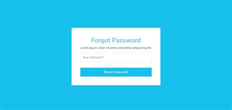 reset password form in bootstrap