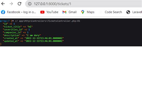 attempt to read property ticket title on bool laravel phpout