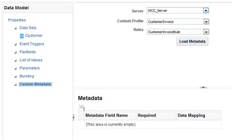 adding custom metadata for oracle webcenter content server
