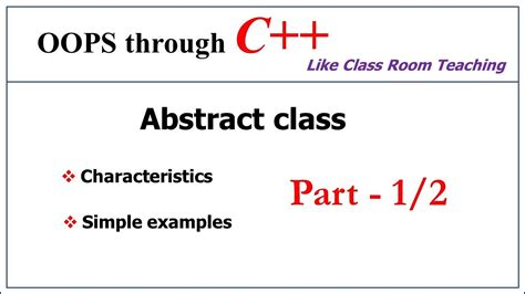 abstract class example part 1 2 oops in c lec 15 bhanu