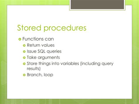 Ppt Libraries Pitfalls Stored Procedures Triggers Powerpoint