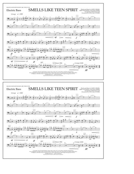 Smells Like Teen Spirit Electric Bass By Tom Wallace Marching Band