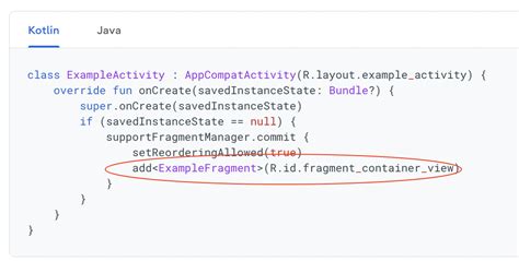 add fragment following android developer documentation not working