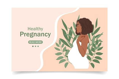 Premium Vector Banner With Beautiful Pregnant Woman Healthy Pregnancy
