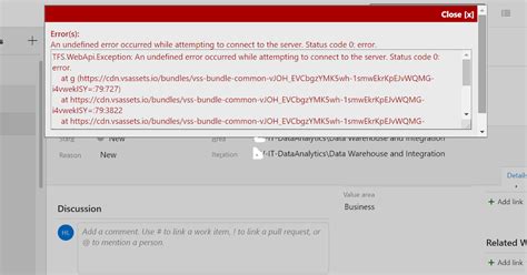 azure devops error tfs webapi exception an undefined error occurred