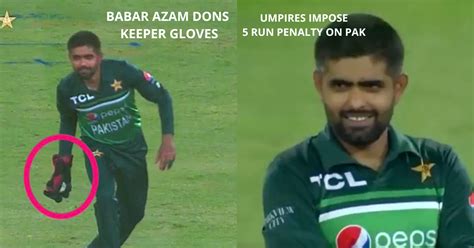 Watch Pak Vs Wi Babar Azam Fields With Wicketkeepers Glove