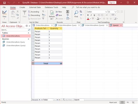 assignment create queries for access database computer applications