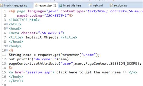 jsp implicit objects 9 implicit objects in jsp