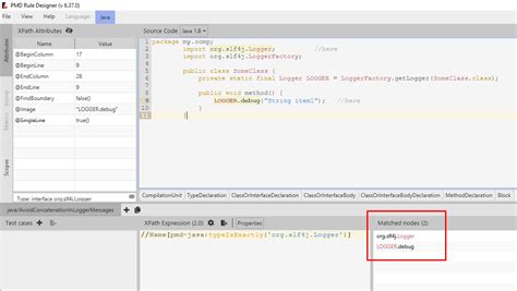 [java] different xpath behavior in rule designer and rule declaration