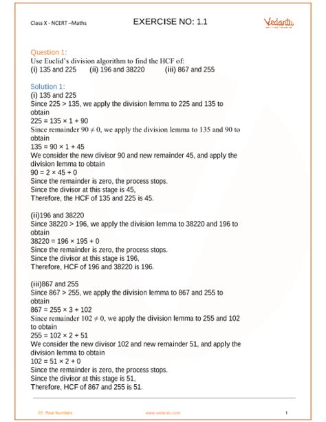 ncert class 10 maths chapter 1 sample paper example papers
