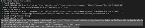 cannot run react native windows app · issue 4640 · microsoft react
