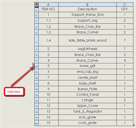 restructuring assembly components in a solidworks bill of materials bom