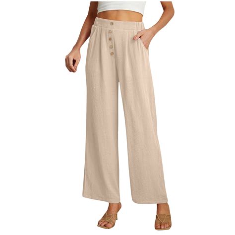 Uyisj Womens Flowy Pants Wide Leg Palazzo Pants Lounge Slacks High