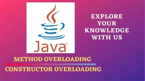 method overloading in java constructor overloading in