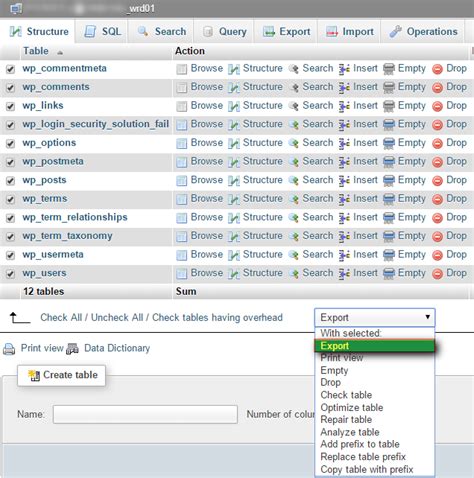 how to import and export mysql databases in siteworx nexcess