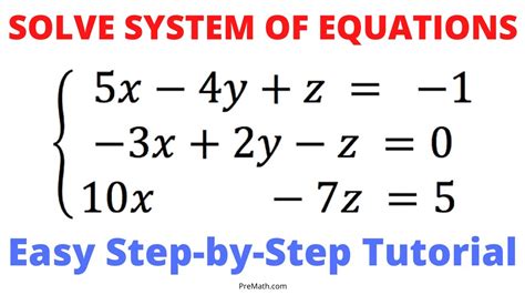 System Of Equations 3 Variable Examples
