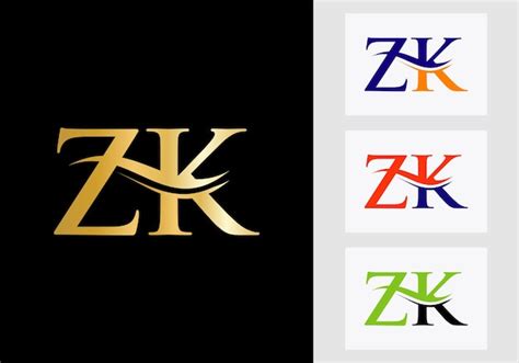 Diseño Del Logotipo De La Letra Zk Logotipo Zk Para Identidad De Lujo