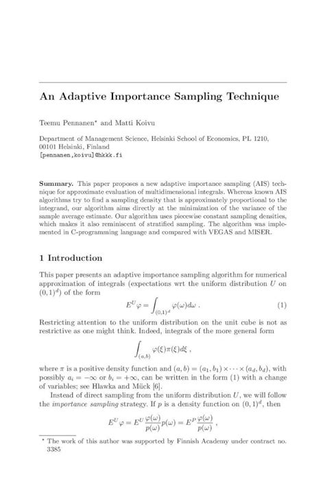 Pdf An Adaptive Importance Sampling Technique Dokumen Tips