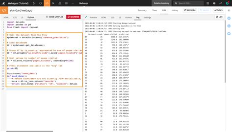 hands on tutorial standard webapp — dataiku knowledge base