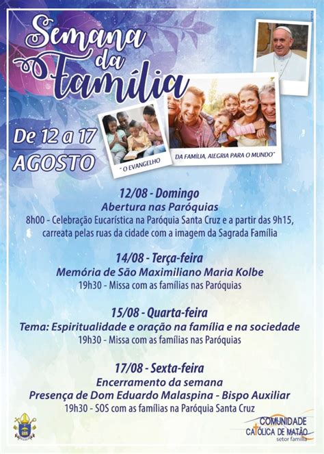 Confira A Programação Da Semana Da Família Na Diocese De São Carlos