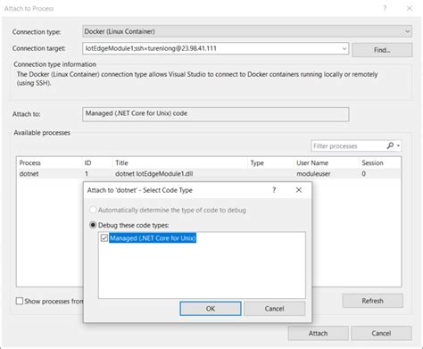debug azure iot edge c remote linux module container with visual