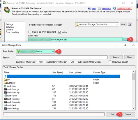 ssis amazon s3 source for json file zappysys