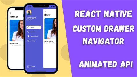 custom drawer navigator in react native react native animated api