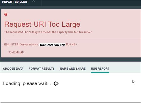 a report fails with request uri too large in jazz reporting service