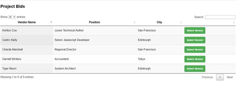 bind jquery datatable dynamically with a button in the grid