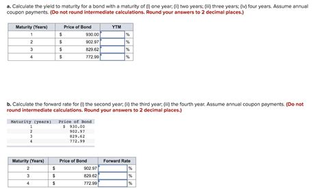 solved a calculate the yield to maturity for a bond with a