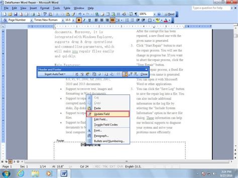 how to add number to each column in a multi column word document