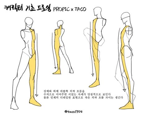 타코작가 On Twitter 드로잉 강좌 인체 그리기 튜토리얼