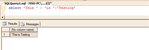 joining strings in mssql and mysql