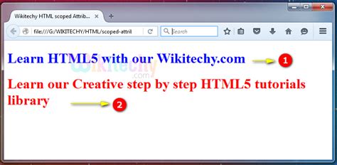 html tutorial scoped attribute in html html5 html