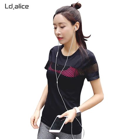 Sexy Mesh Hollow Out Women Yoga Shirts High Quality Fitness Comfortable